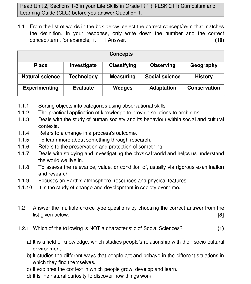 Solved Read Unit 2, ﻿Sections 1-3 ﻿in your Life Skills in | Chegg.com