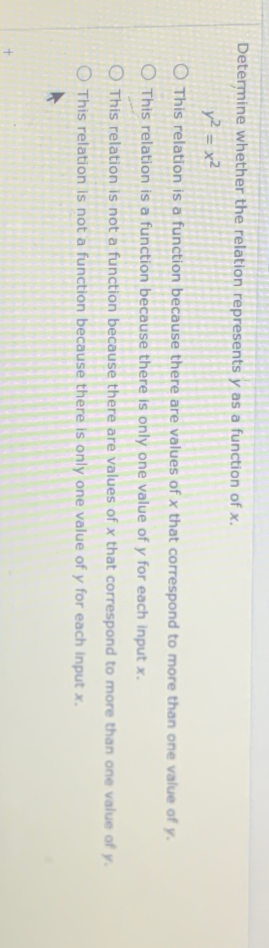 Determine Whether The Relation Represents Y ﻿as A