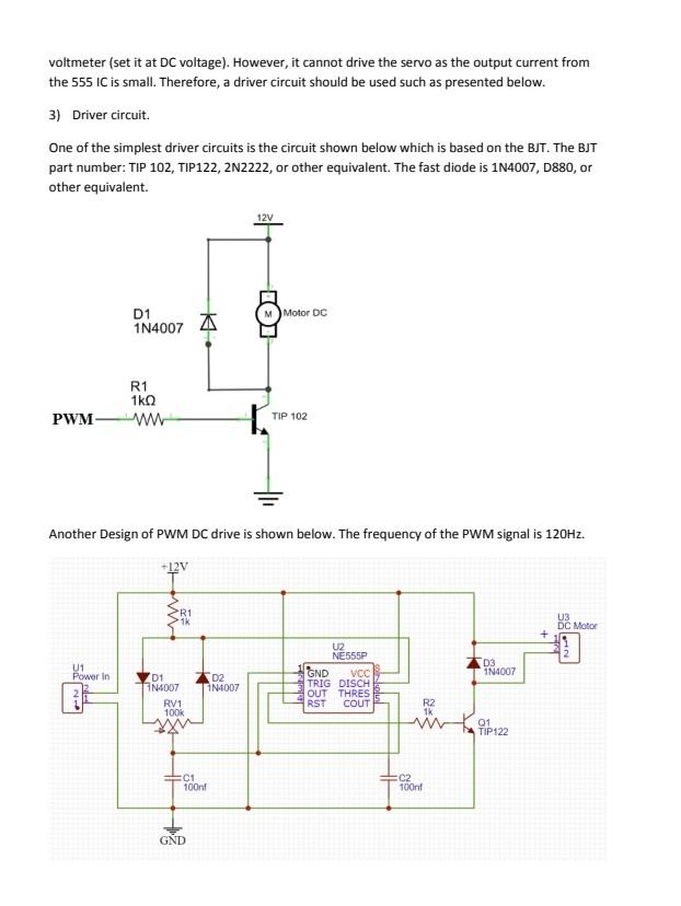 Solved Mini-project: PWM Servo-motor Driver It is required | Chegg.com
