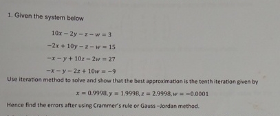 Solved Given the system | Chegg.com