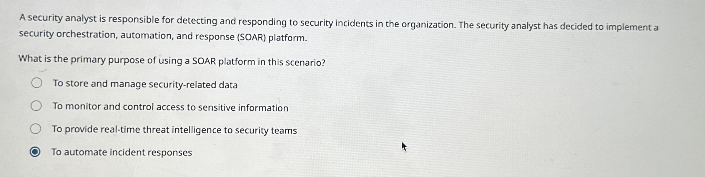 Solved A security analyst is responsible for detecting and | Chegg.com