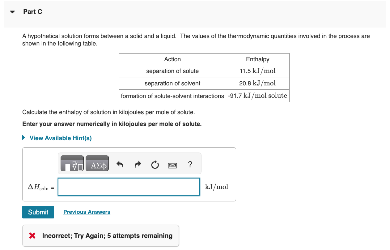 Solved A hypothetical solution forms between a solid and a | Chegg.com