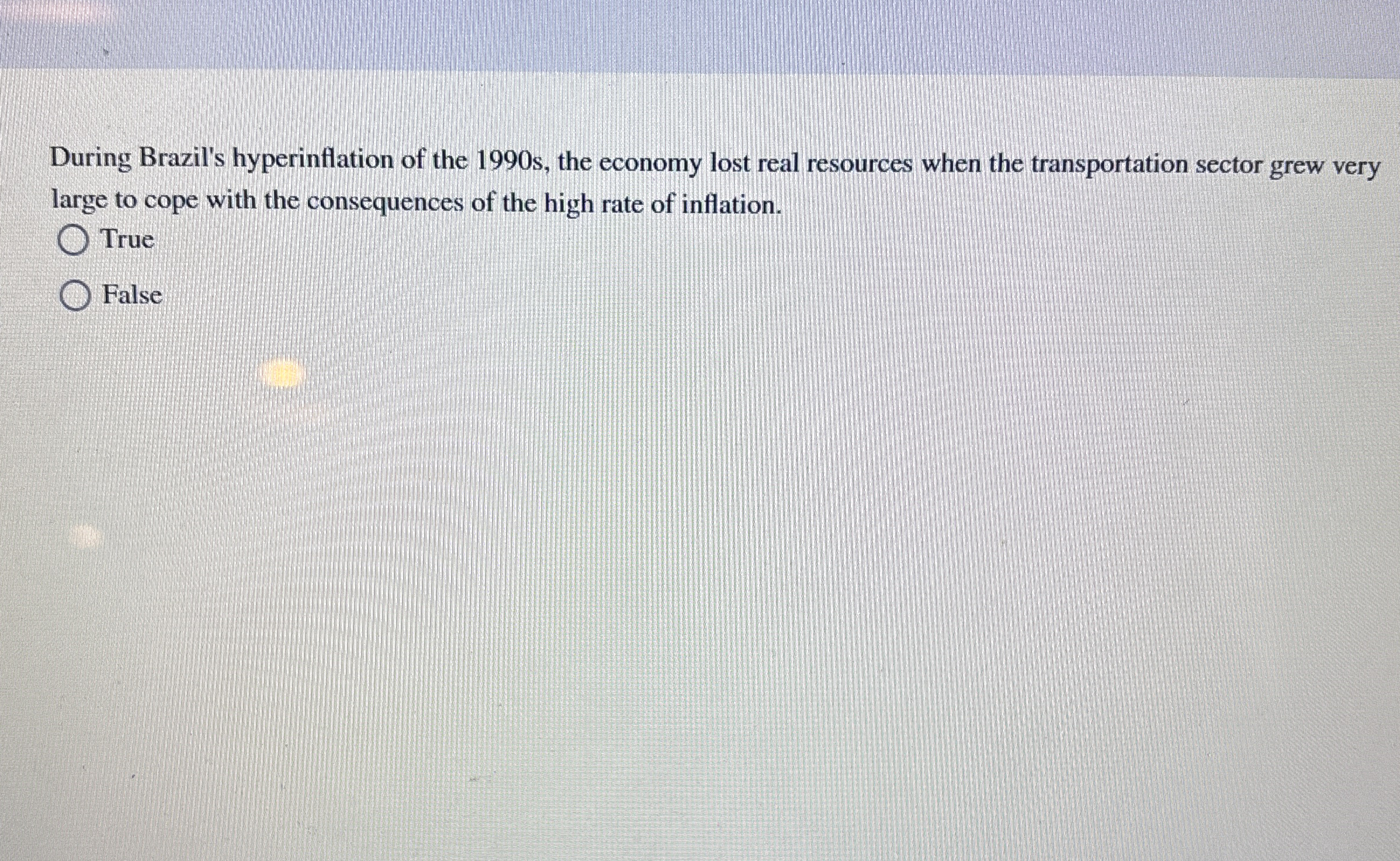 Solved During Brazil's hyperinflation of the 1990s, ﻿the | Chegg.com