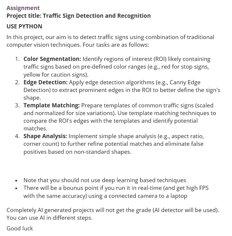 Solved AssignmentProject title: Traffic Sign Detection and | Chegg.com