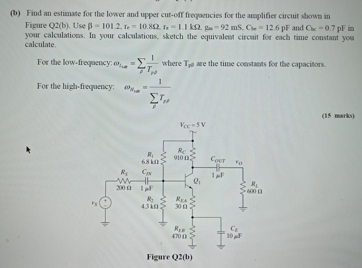 Solved Q2. (a) Sketch the ac small-signal equivalent | Chegg.com