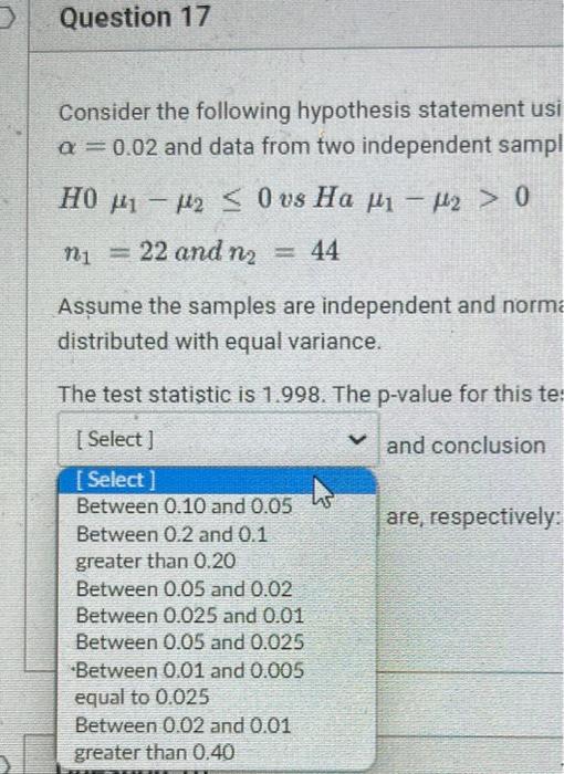 Solved Consider the following hypothesis statement using | Chegg.com