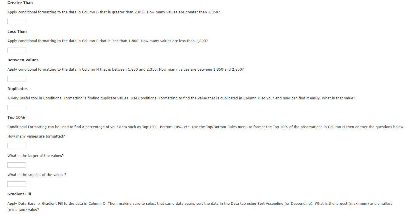 Solved IntroductionThe Conditional Formatting tool in | Chegg.com