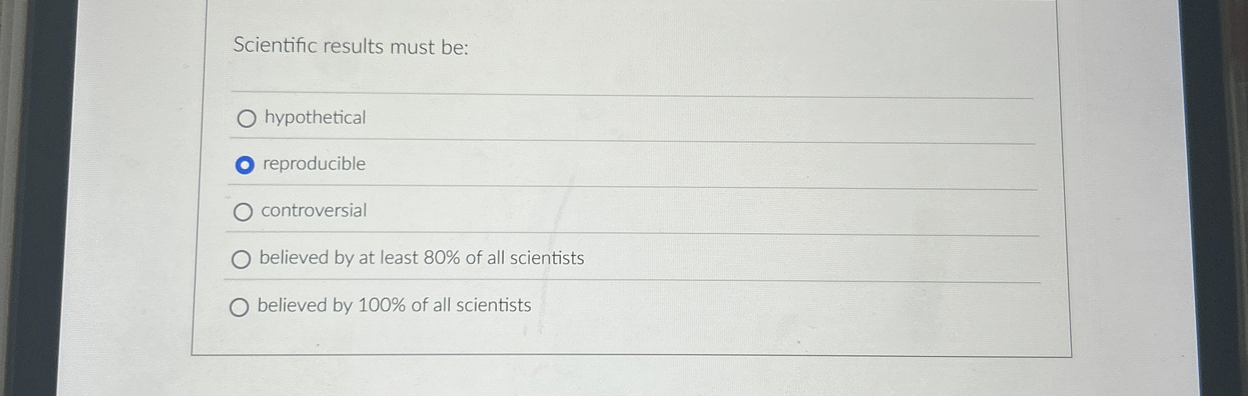Solved Scientific results must | Chegg.com