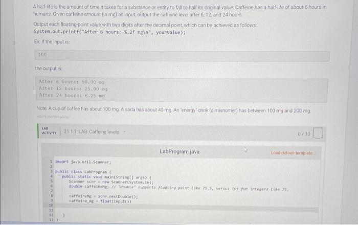Solved A half-ife is the amount of time it takes for a | Chegg.com