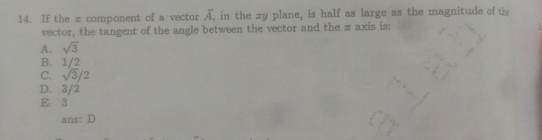 4. If the x component of a vector A, in the xy plane, | Chegg.com