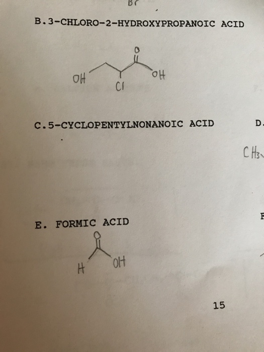Solved BO B.3-CHLORO-2-HYDROXYPROPANOIC ACID 얘 OH CI | Chegg.com