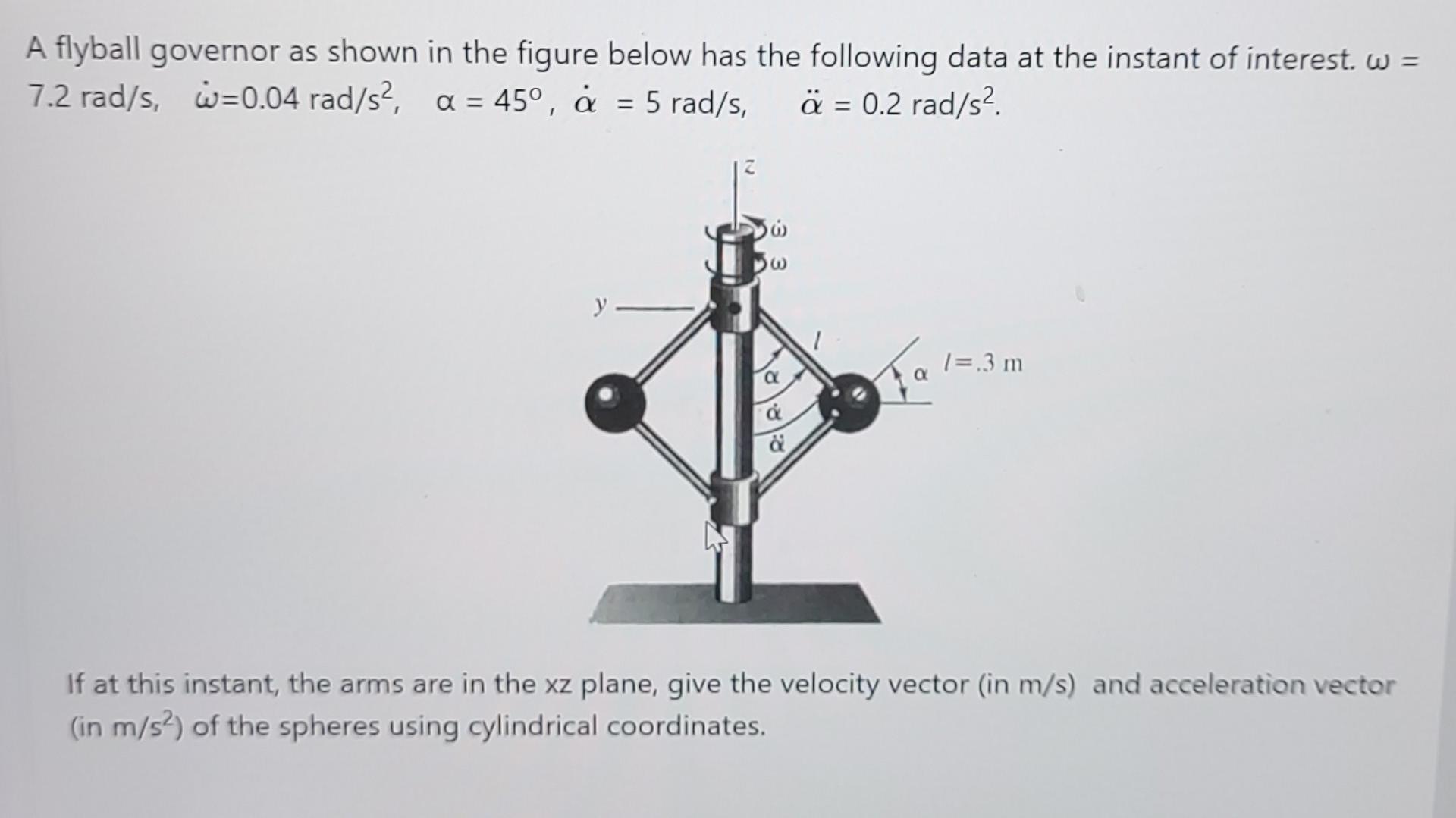 Solved A flyball governor as shown in the figure below has | Chegg.com