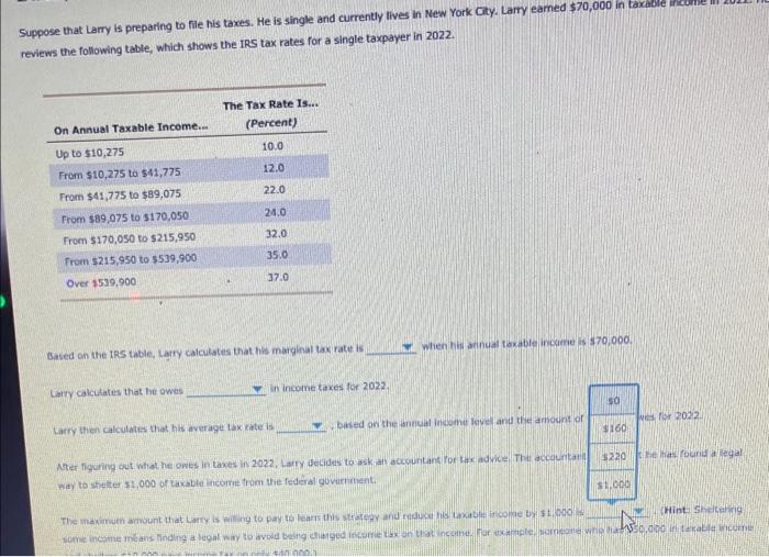 Solved Suppose That Larry Is Preparing To File His Taxes He Chegg