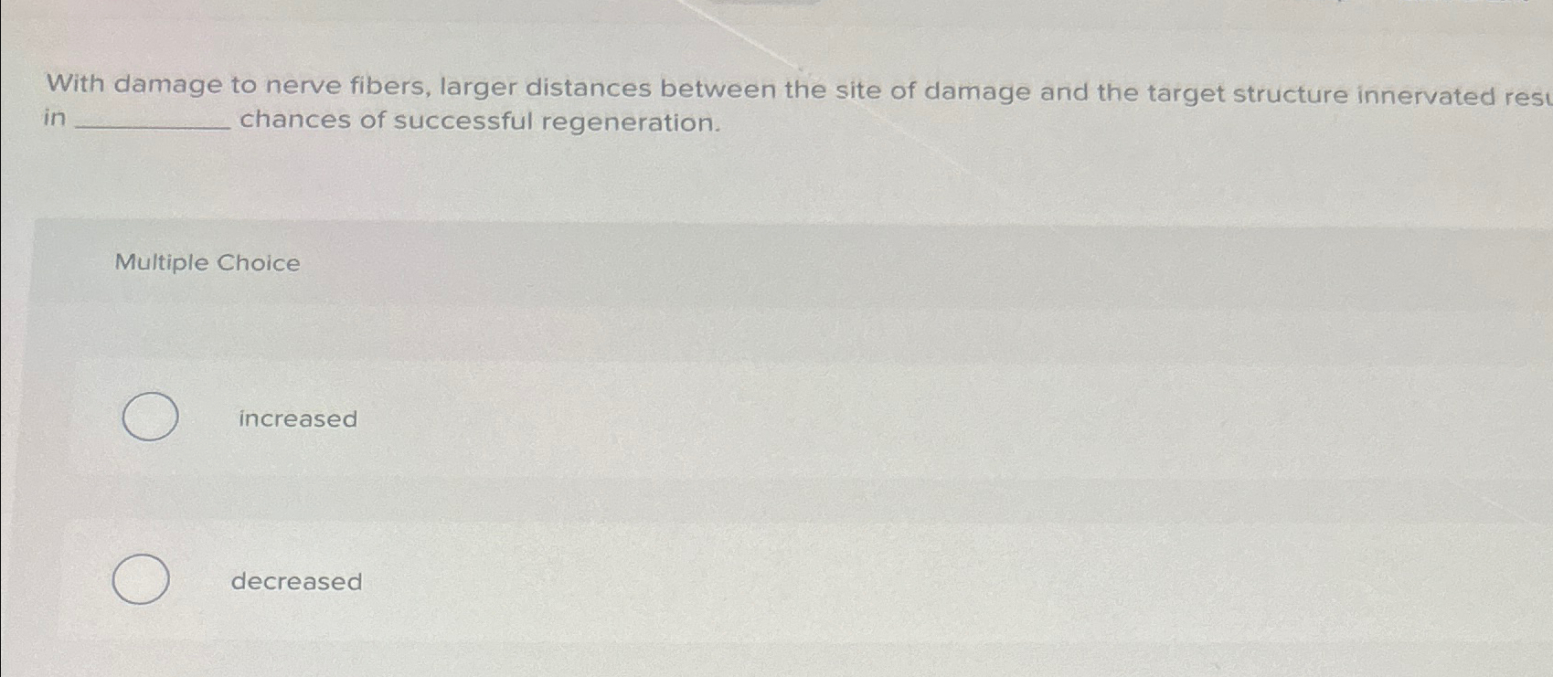 Solved With damage to nerve fibers, larger distances between | Chegg.com