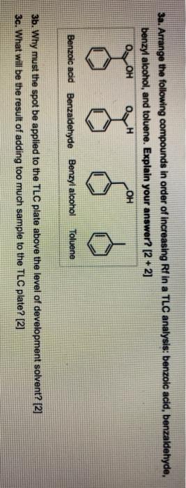 Solved 3a. Arrange the following compounds in order of | Chegg.com