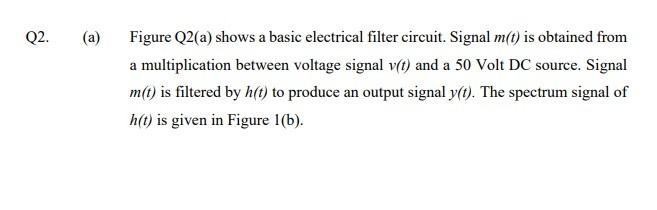 Solved Figure Q2(a) shows a basic electrical filter circuit. | Chegg.com