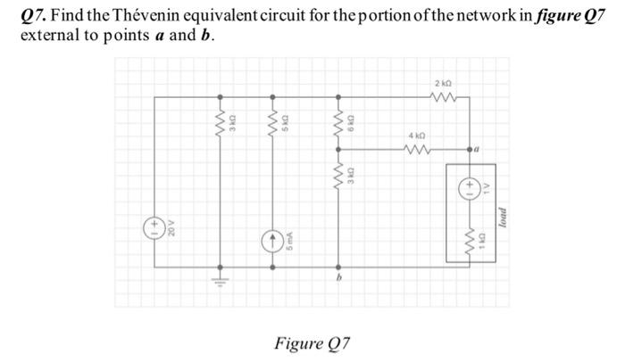 Solved Q 7. Find the Thévenin equivalent circuit for the | Chegg.com