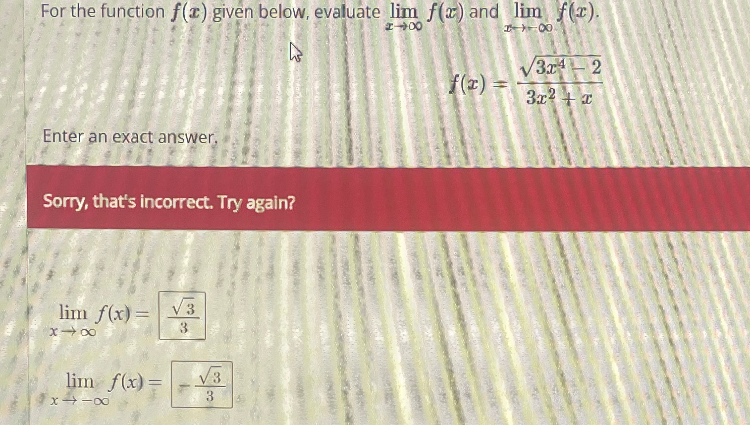 Solved For the function f(x) ﻿given below, evaluate | Chegg.com