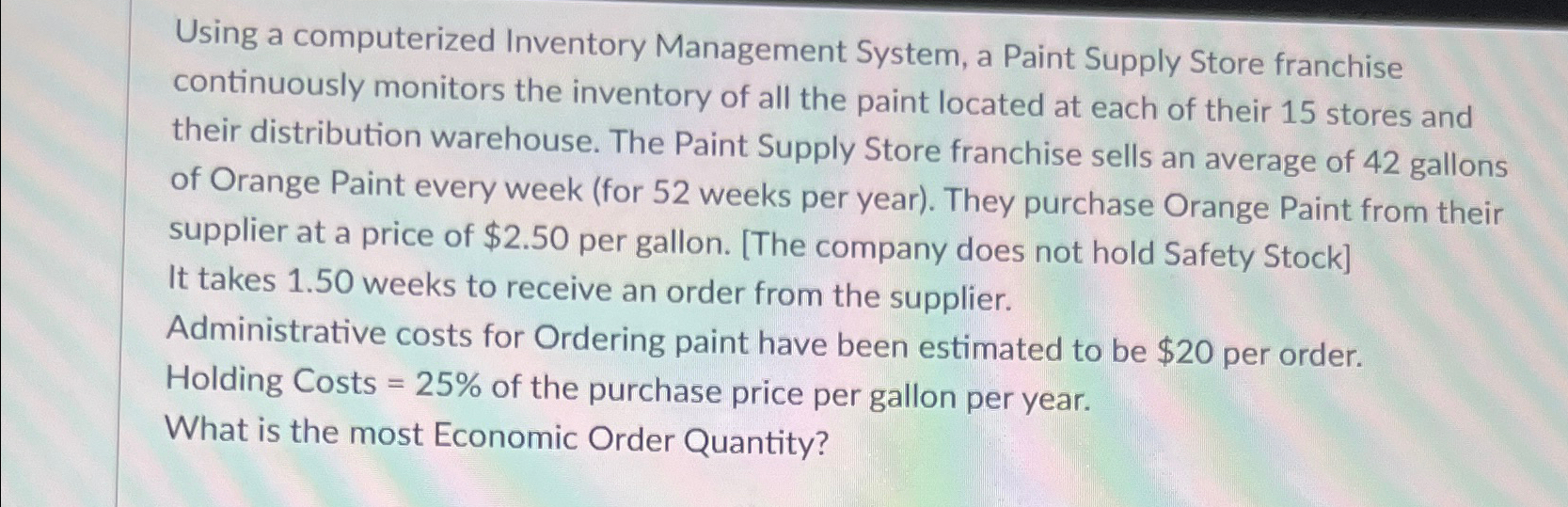 Solved Using a computerized Inventory Management System, a | Chegg.com