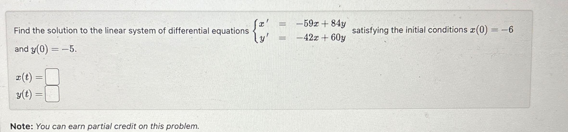 Solved Find the solution to the linear system of | Chegg.com