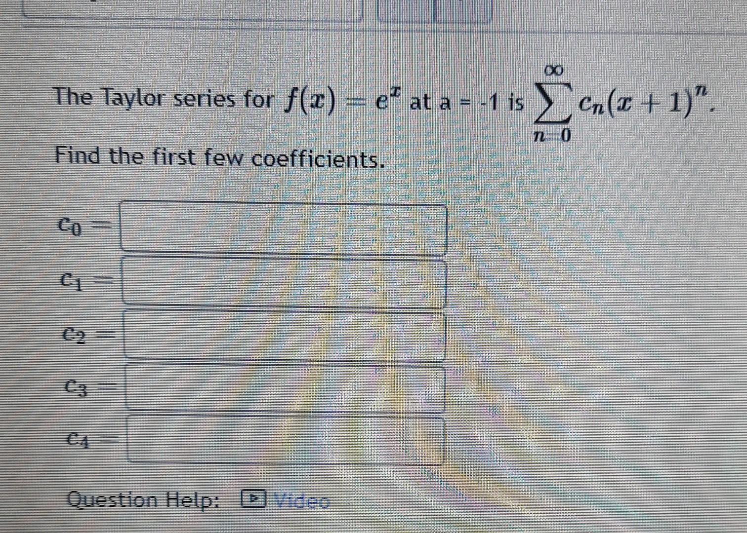 Solved ies of the function f(x)=4x2e−1 f(x)=∑n=0∞cnxnFind | Chegg.com