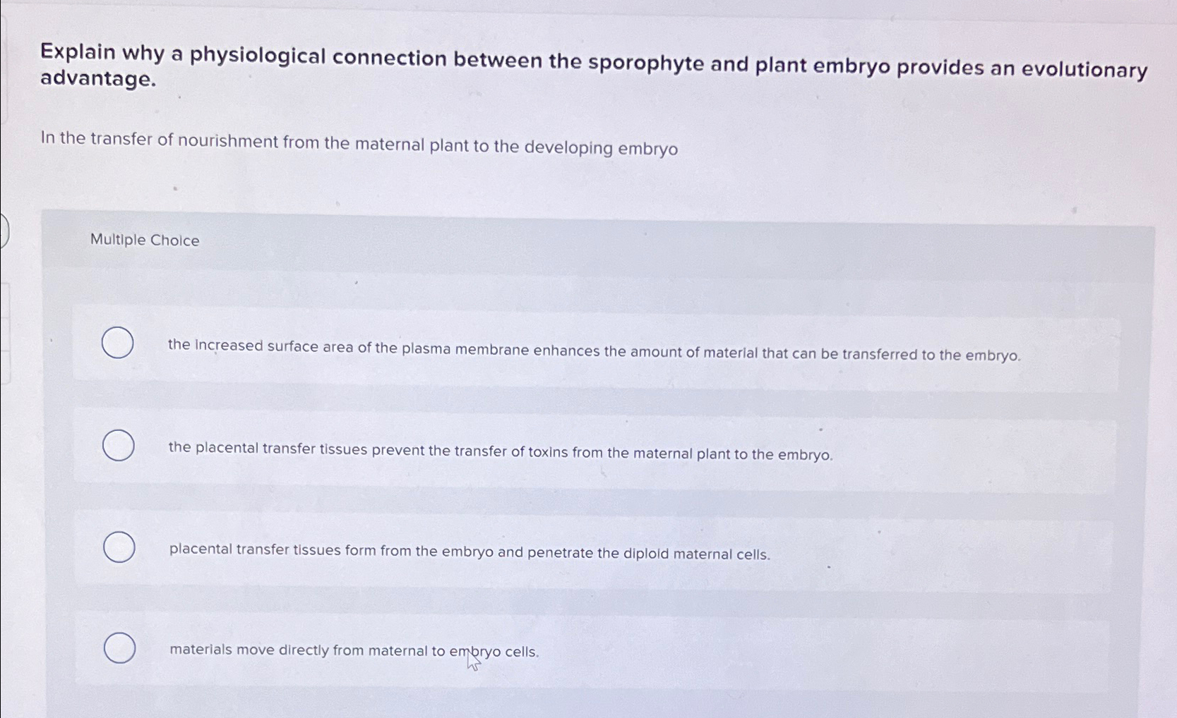 Solved Explain why a physiological connection between the | Chegg.com