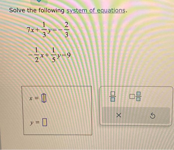Solved Solve the following system of equations. | Chegg.com