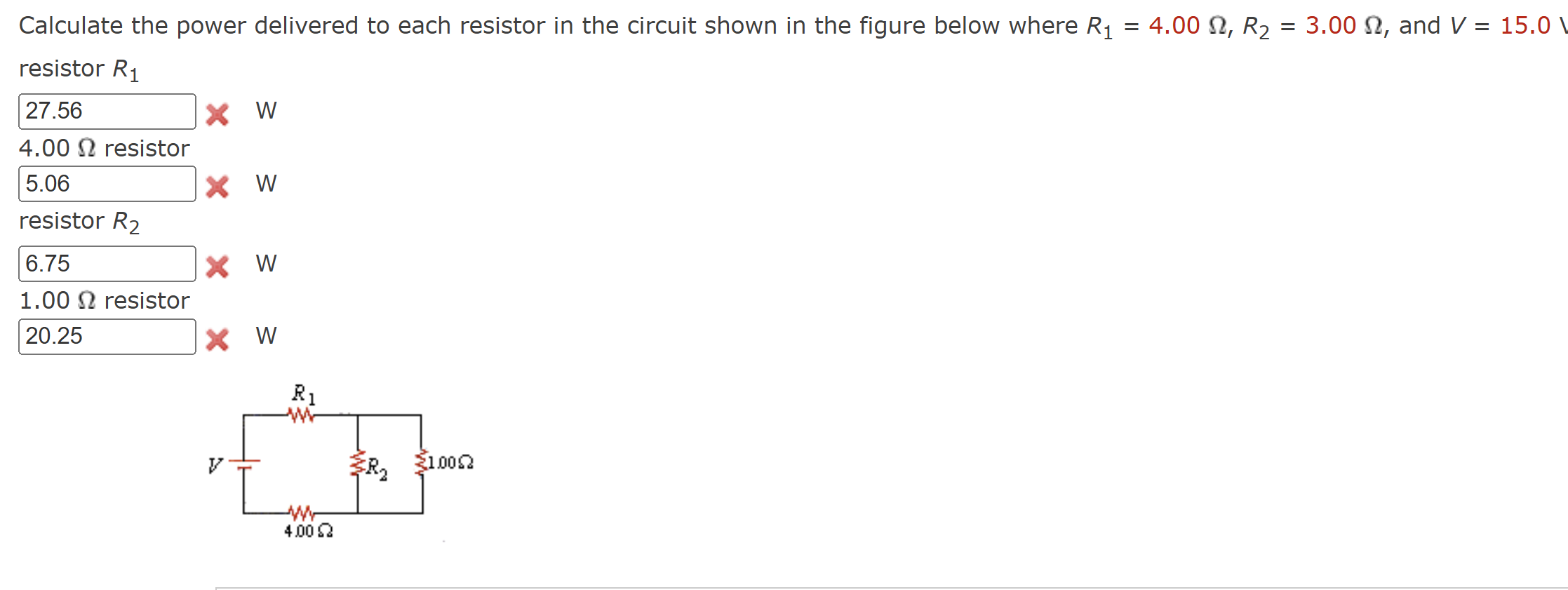Solved Calculate the power delivered to each resistor in the | Chegg.com