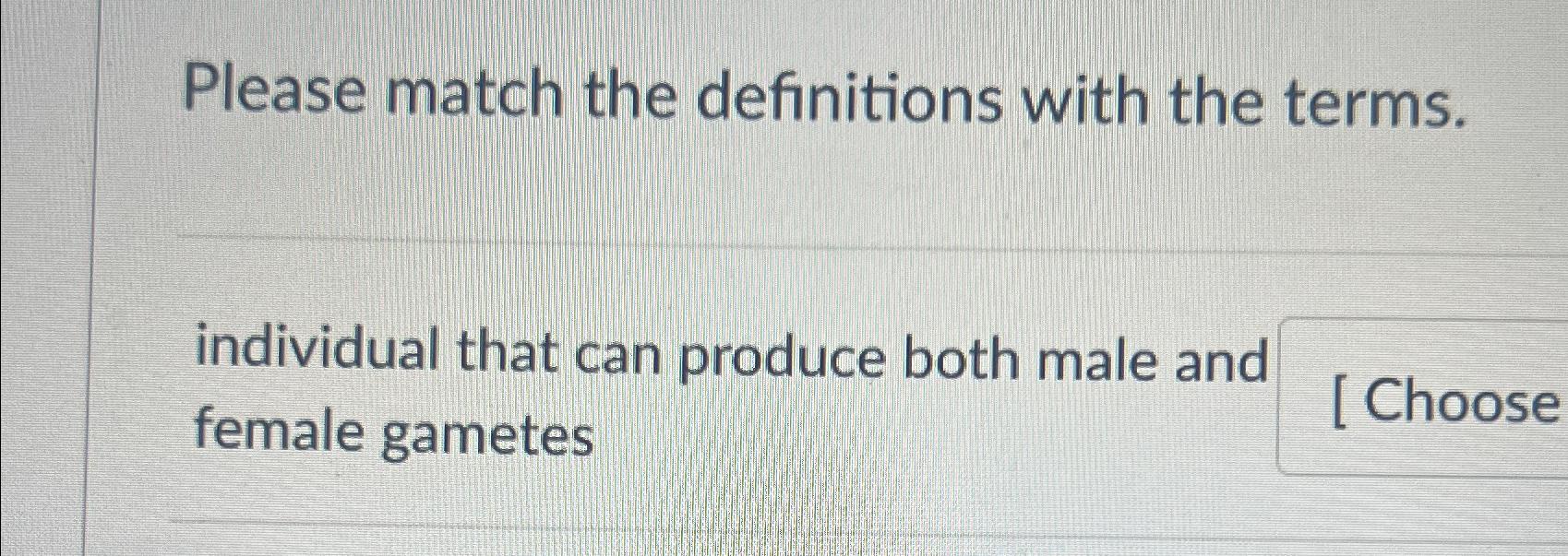 Solved Please match the definitions with the | Chegg.com