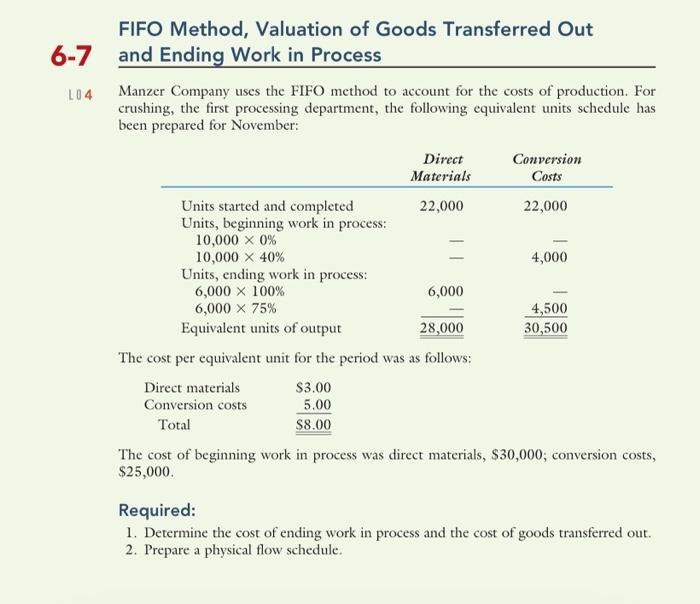 Solved FIFO Method, Valuation of Goods Transferred Out and | Chegg.com