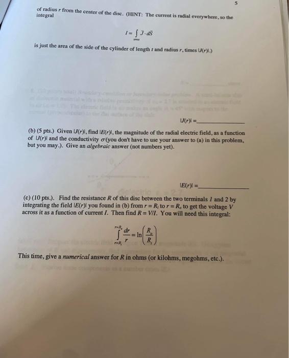 Solved Es 7. (20 points total) Conductivity problem. | Chegg.com
