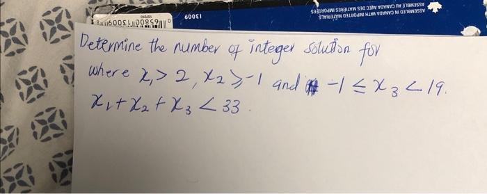 Solved Determine The Number Of Integer Solution For Where 4770