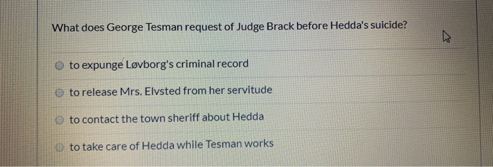 What does George Tesman request of Judge Brack before | Chegg.com