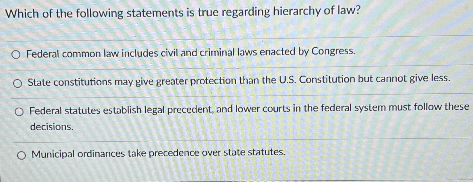 Solved Which of the following statements is true regarding | Chegg.com