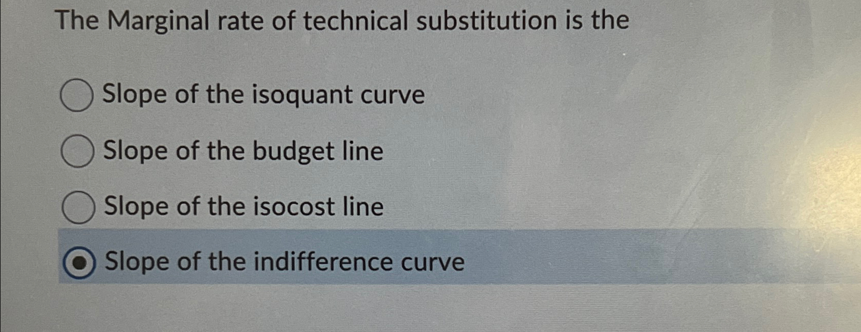 Solved The Marginal rate of technical substitution is | Chegg.com