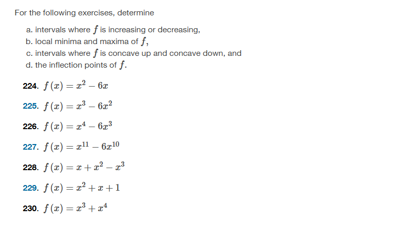 Solved For the following exercises, determine a. ﻿intervals | Chegg.com