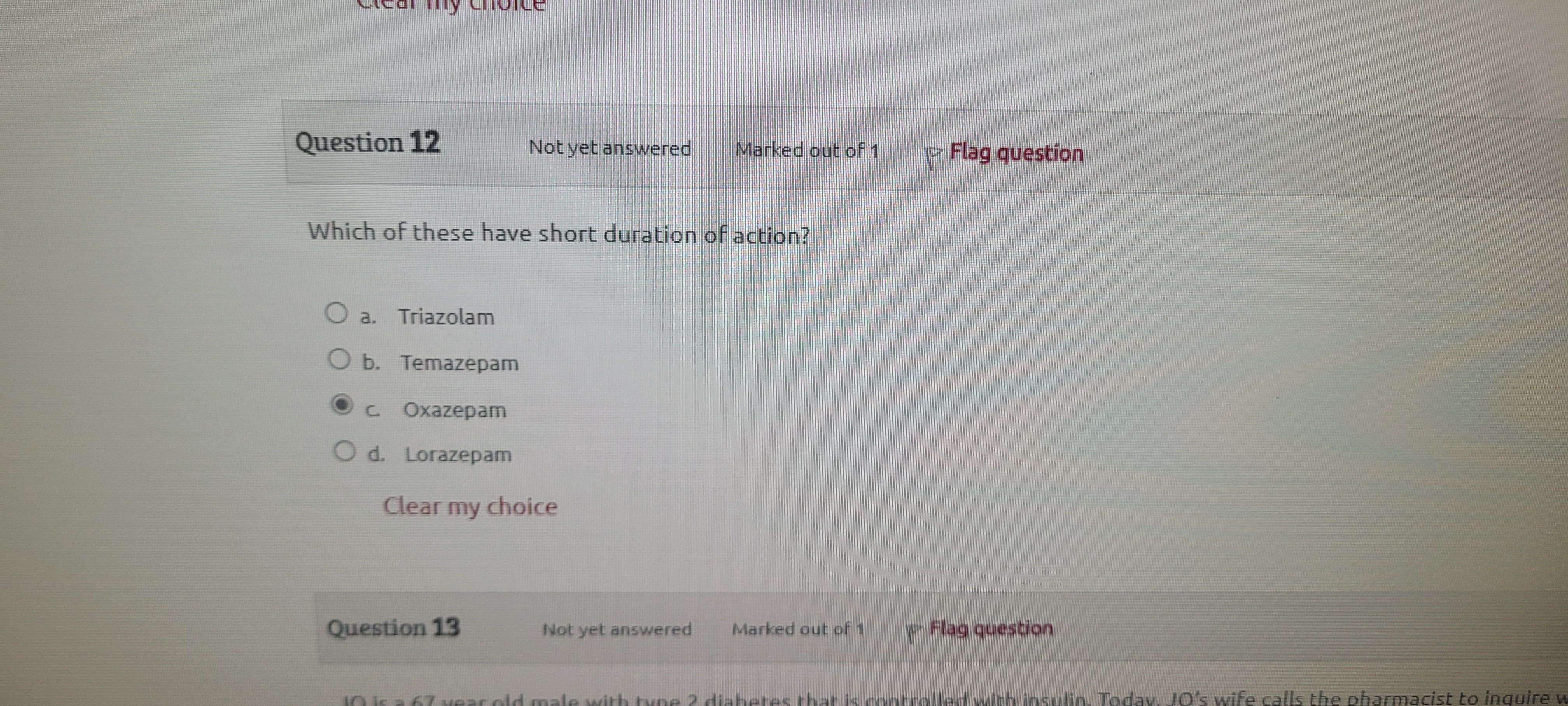 Solved Which of these have short duration of action?a. | Chegg.com