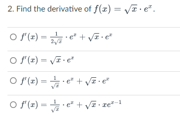 Solved Find the derivative of | Chegg.com