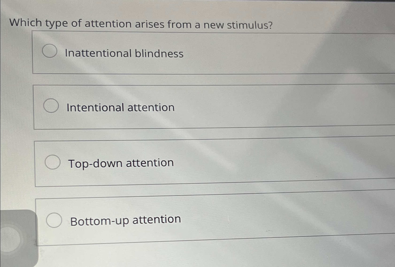 Solved Which type of attention arises from a new | Chegg.com