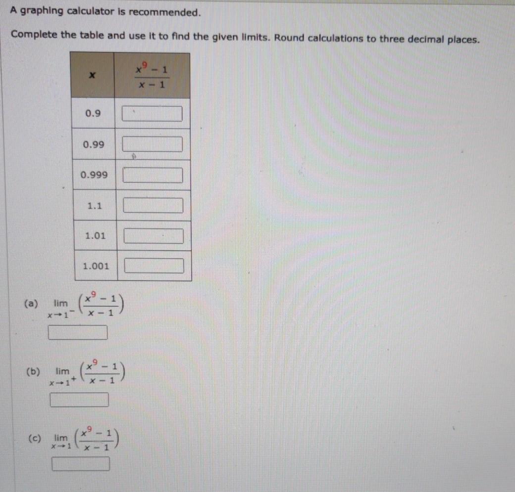 Solved A graphing calculator is recommended. Complete the | Chegg.com
