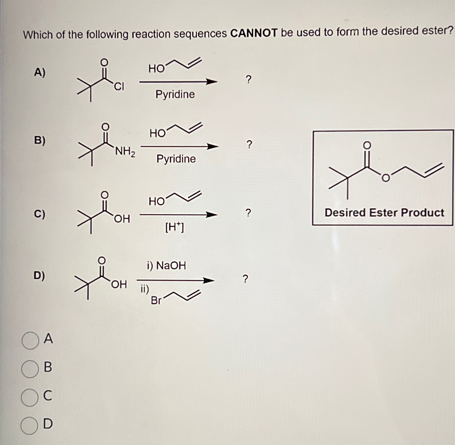Solved Which of the following reaction sequences CANNOT be | Chegg.com