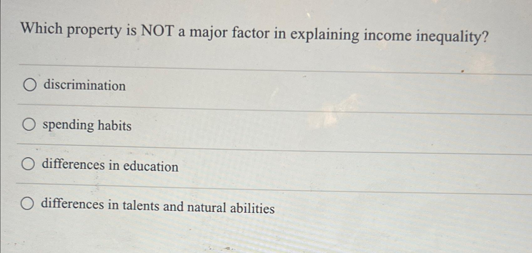 Solved Which property is NOT a major factor in explaining | Chegg.com