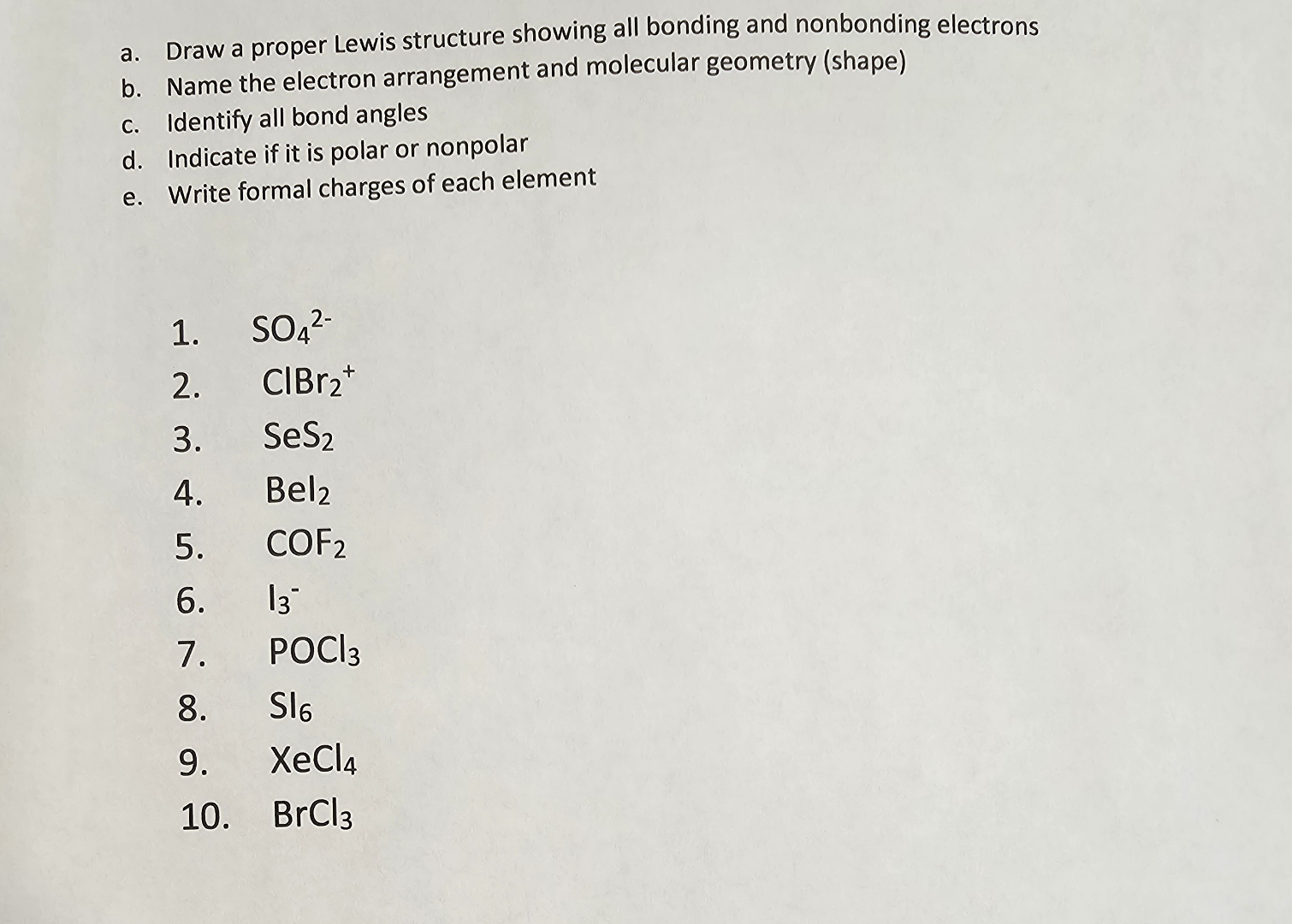 Solved a. ﻿Draw a proper Lewis structure showing all bonding | Chegg.com