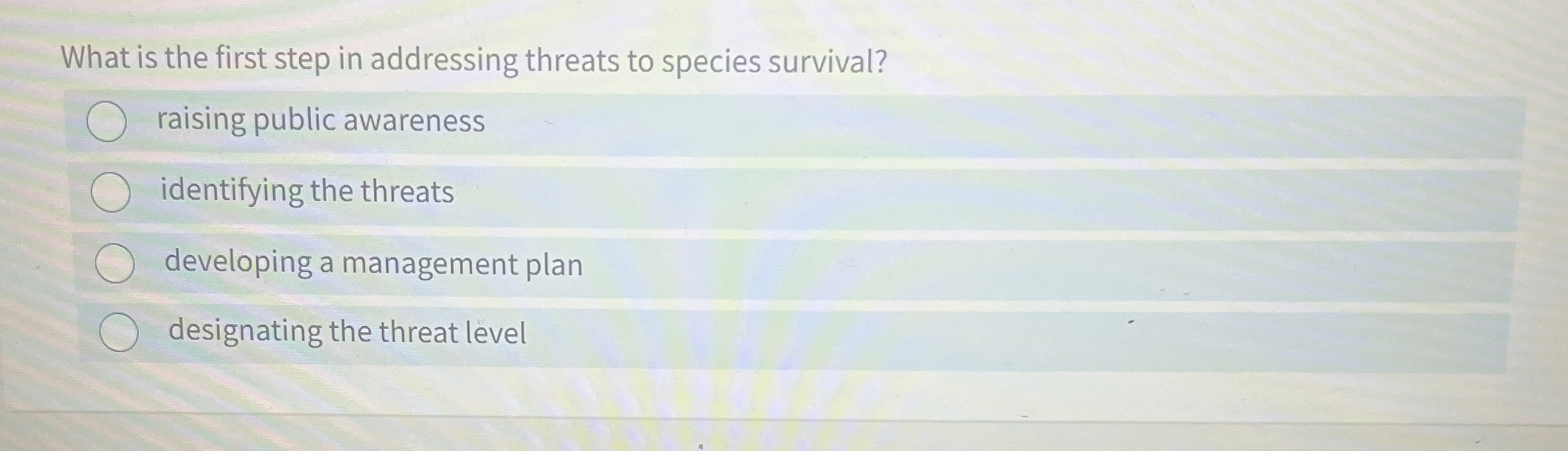 Solved What is the first step in addressing threats to | Chegg.com