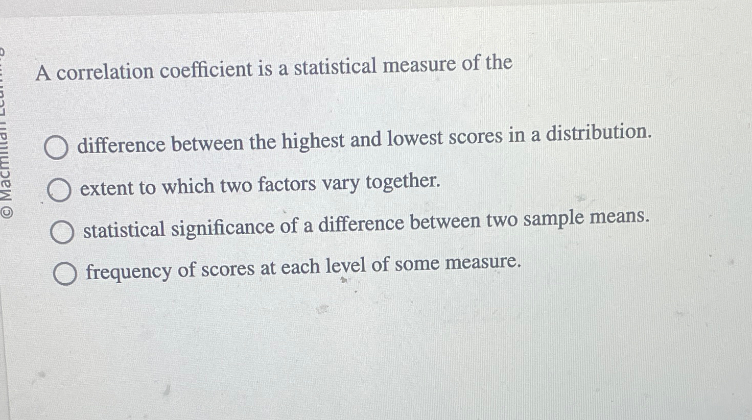 Solved A correlation coefficient is a statistical measure of | Chegg.com