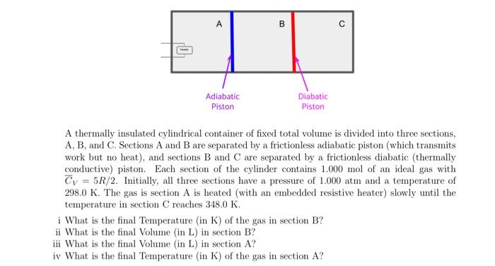 A thermally insulated cylindrical container of fixed | Chegg.com