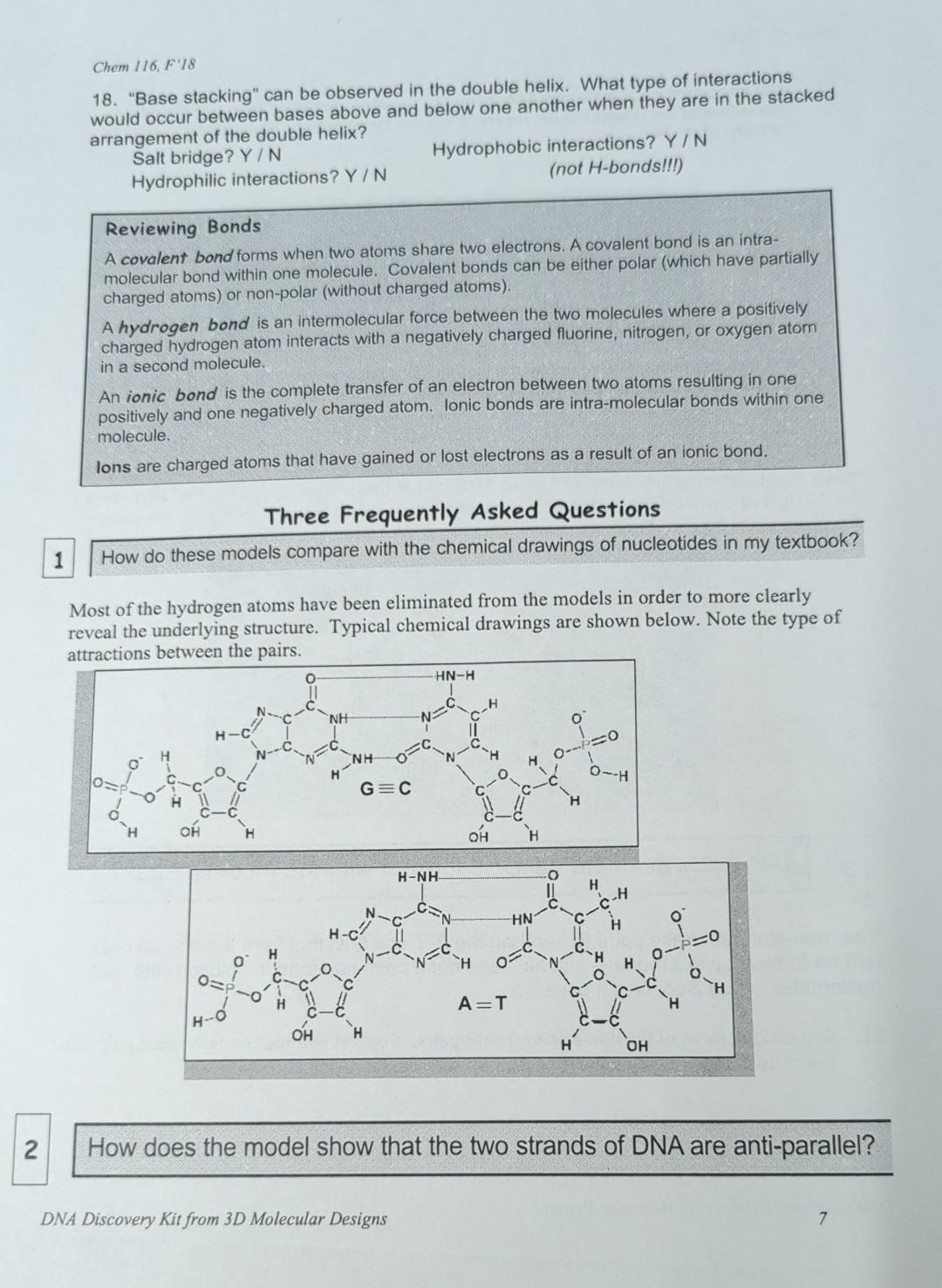 Solved Introducing the Nature of DNA: The DNA Discovery Kit | Chegg.com
