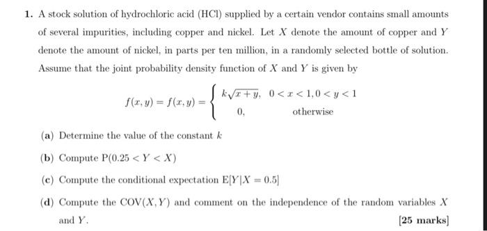 Solved A stock solution of hydrochloric acid (HCl) supplied | Chegg.com