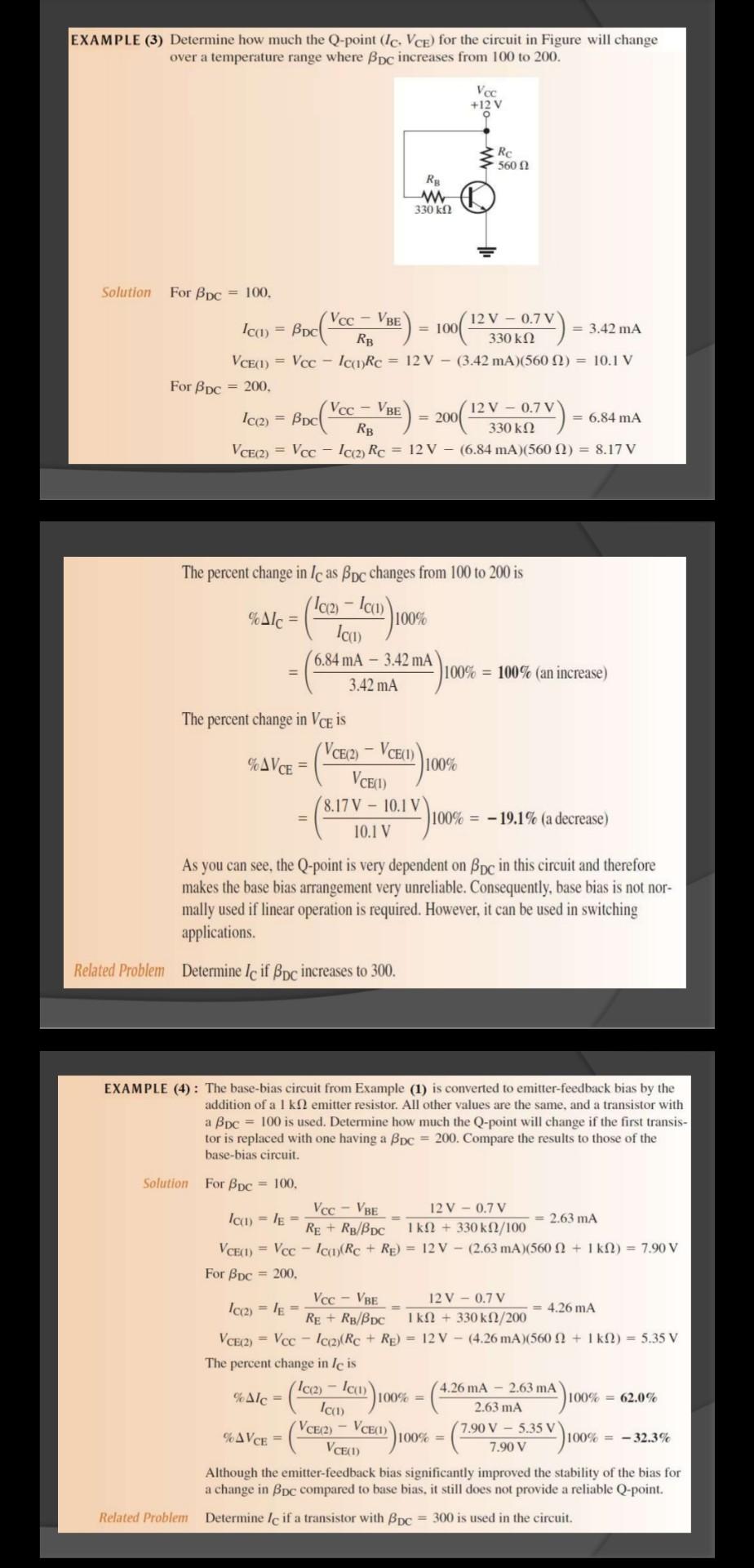 Solved EXAMPLE (1): Calculate le and VCE for the circuit in | Chegg.com