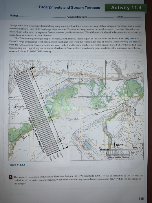 Escarpments and Stream Terraces Activity 11.4 Name: | Chegg.com